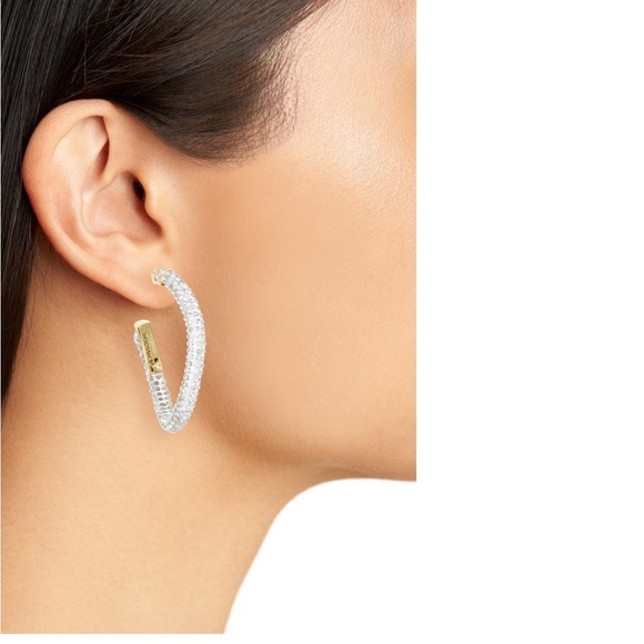 Demarson | Jewelry | Demarson Calypso Ghost Pave Hoop Earrings New ...